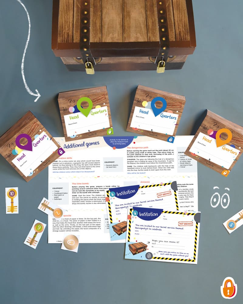 Treasure hunt theme secret service | 9-12 years