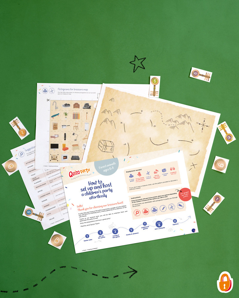 Treasure hunt theme forest animals | 6-8 years